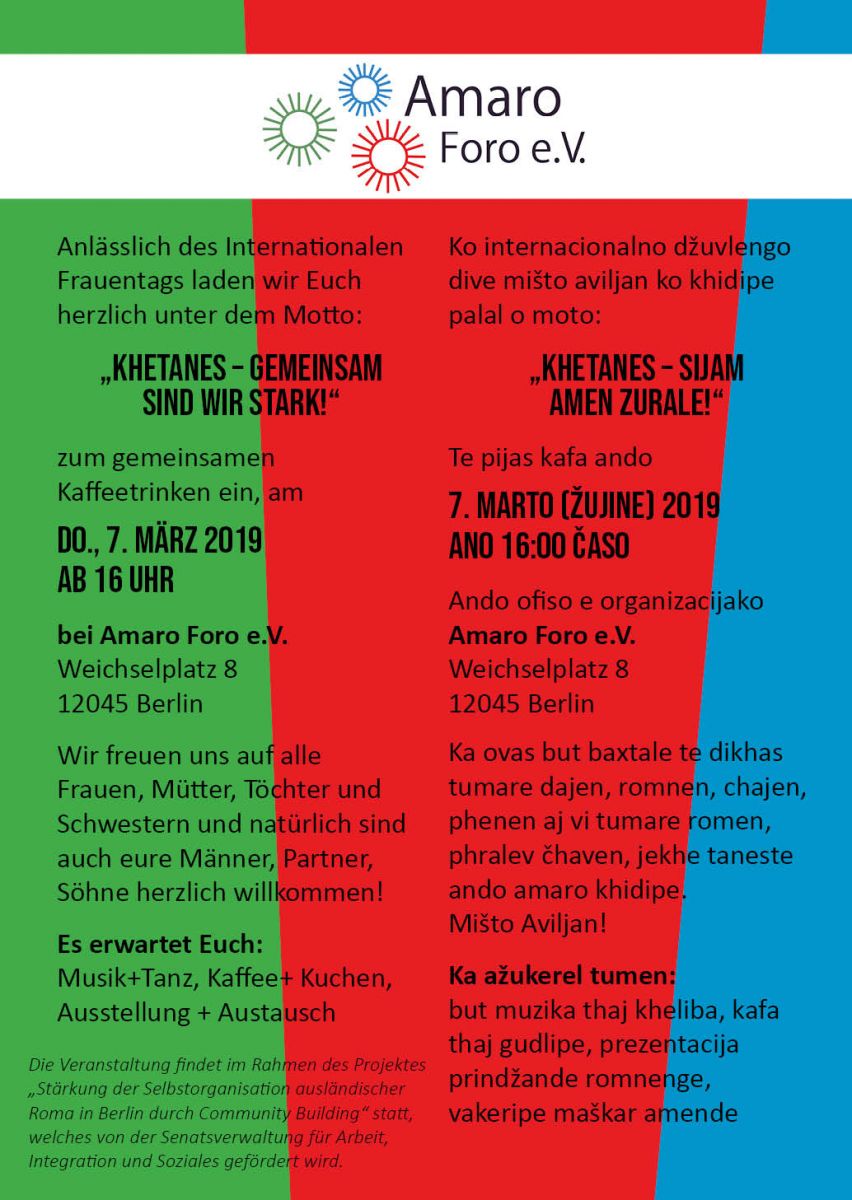 „Khetanes – Gemeinsam sind wir stark!“ - Veranstaltung zum internationalen Frauentag - Amaro ...